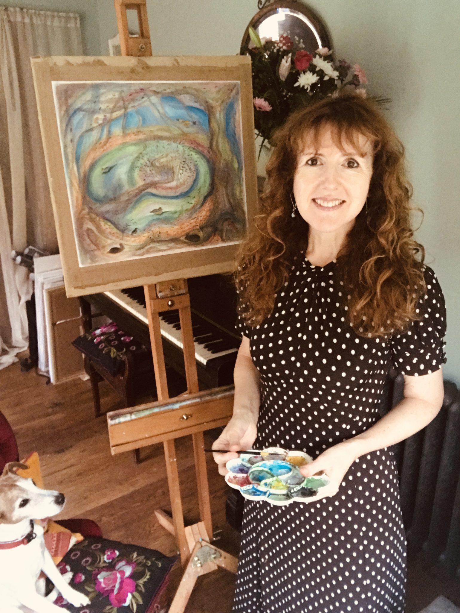 Painting “Rewilding of the fishing pool” – Kate Wrigglesworth